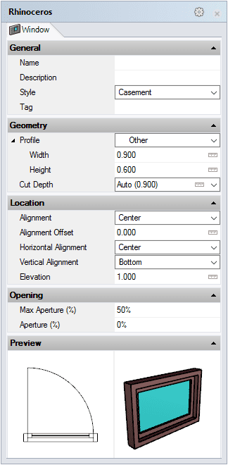 Window | VisualARQ help